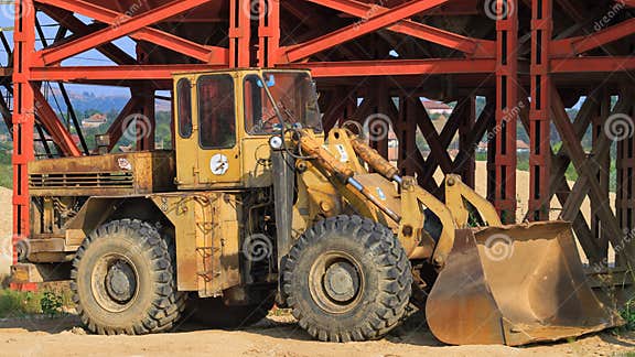 Old Wheel Loader stock photo. Image of facility, framing - 33036312