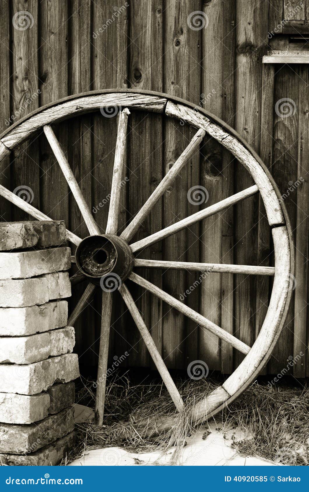 Old wheel stock image. Image of rusty, wooden, vintage - 40920585