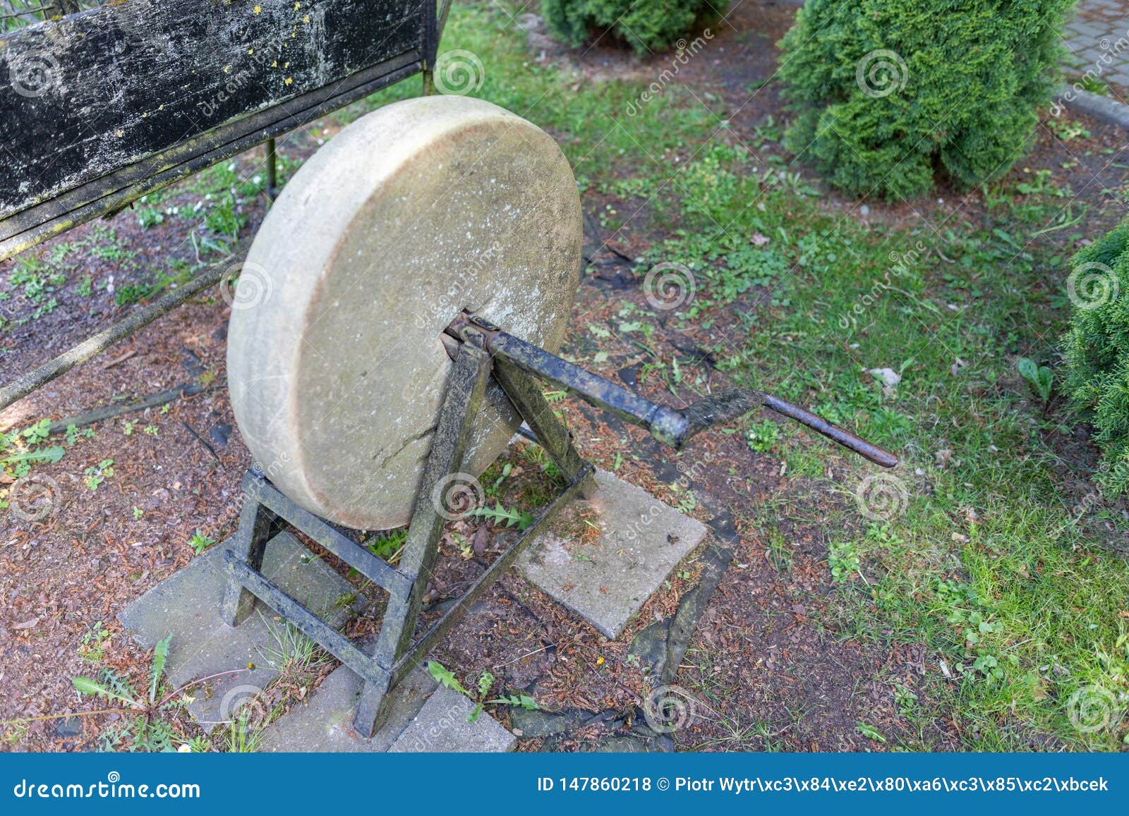 Old Wheel for Sharpening Tools. Exhibit in the Open-air Museum in ...
