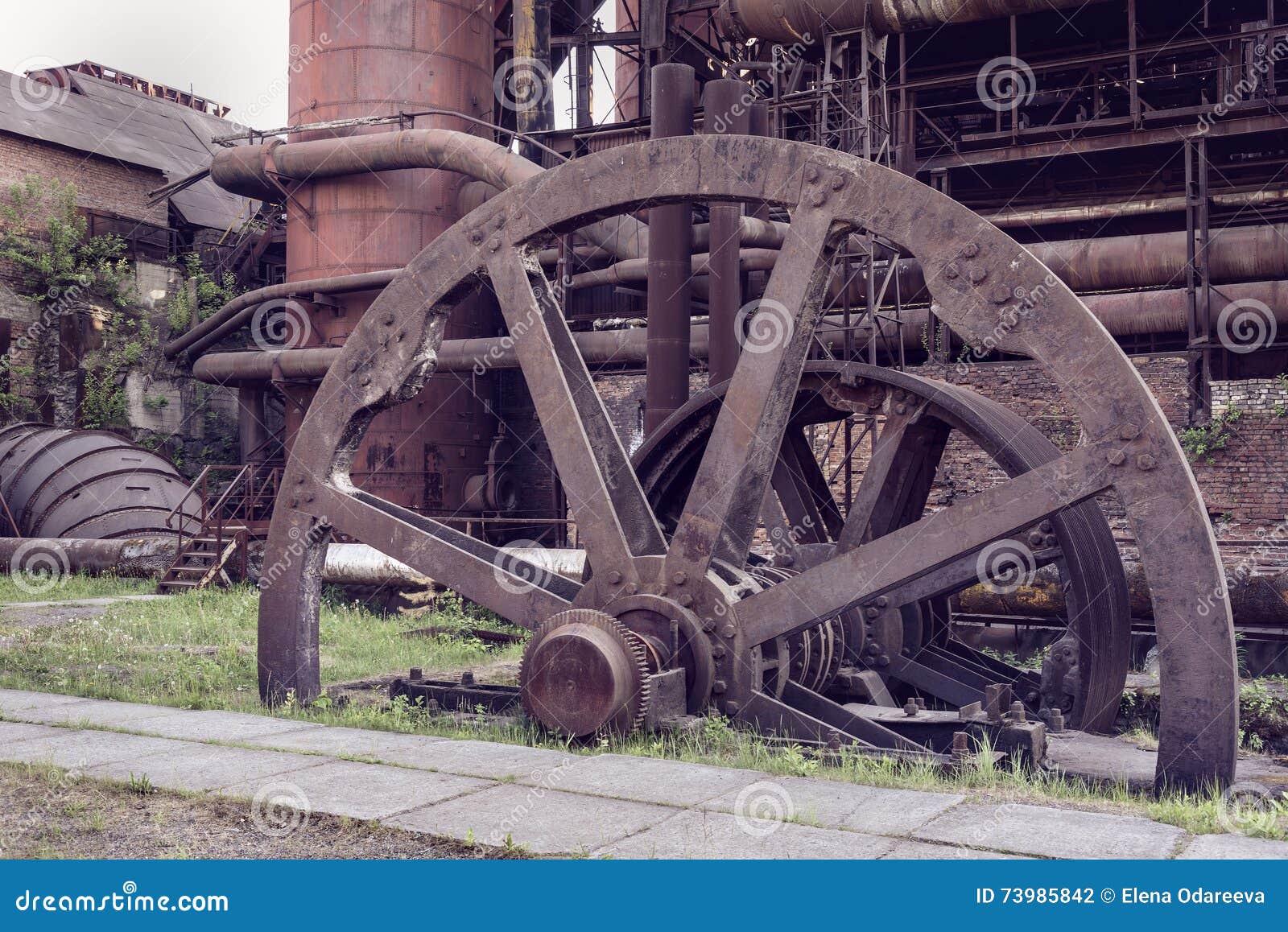 Old wheel sheet bar mill stock photo. Image of machine - 73985842