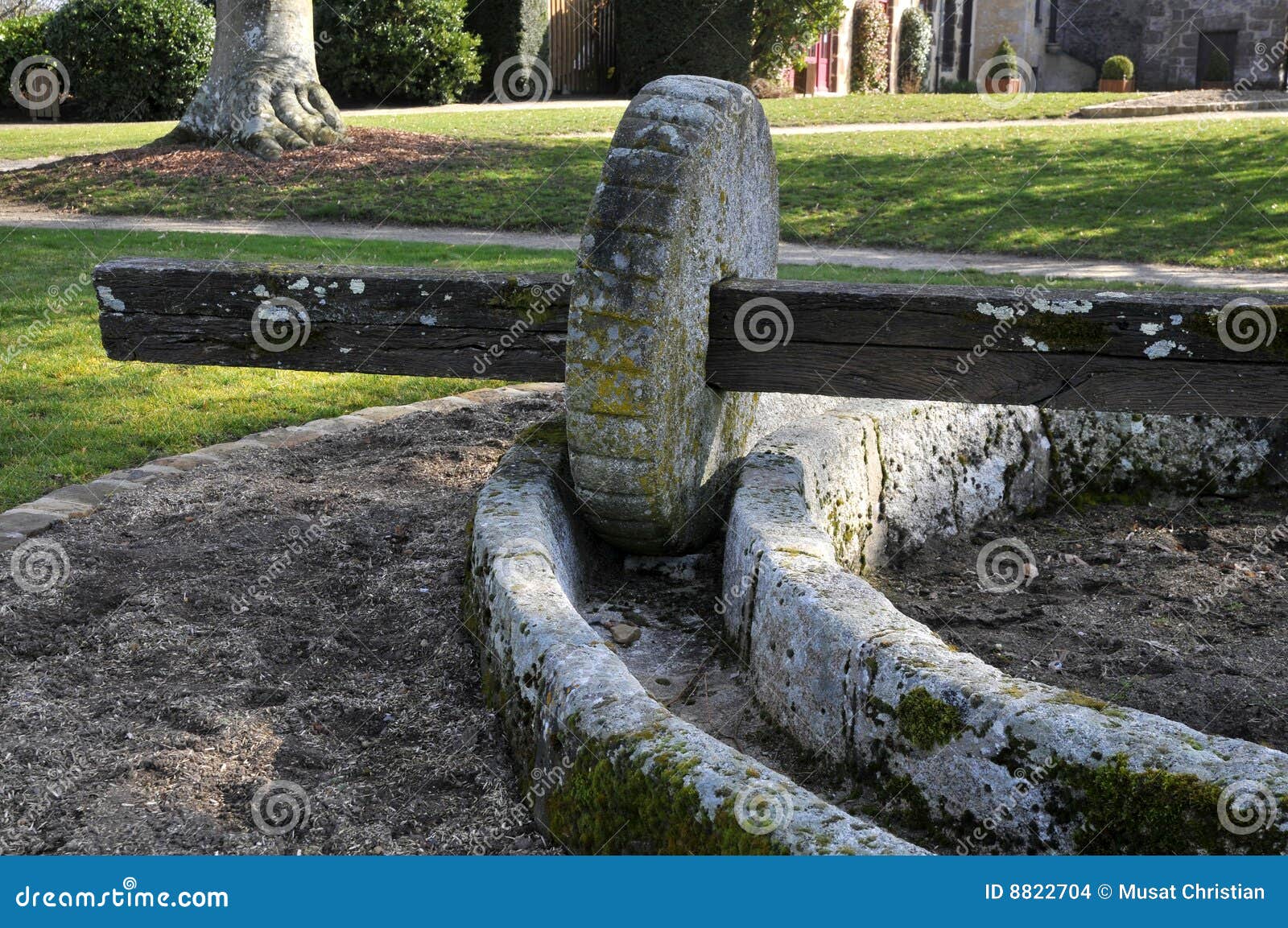 Old wheel stone for grind stock photo. Image of castle - 8822704