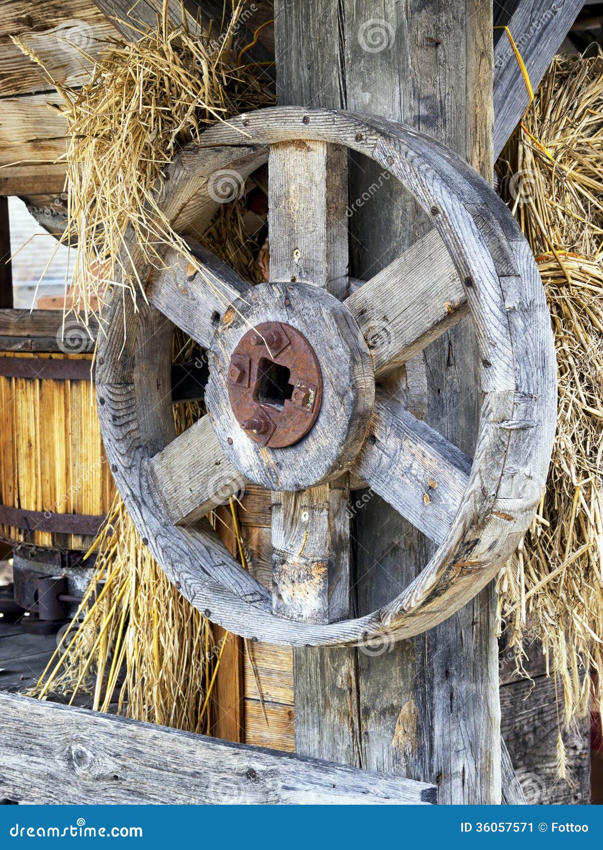 Old wheel stock image. Image of oldfashioned, wooden - 36057571