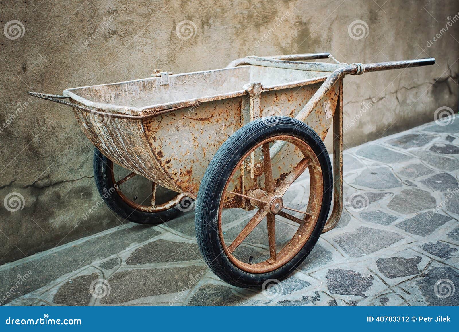 Old wheelbarrow stock photo. Image of hand, empty, background - 40783312