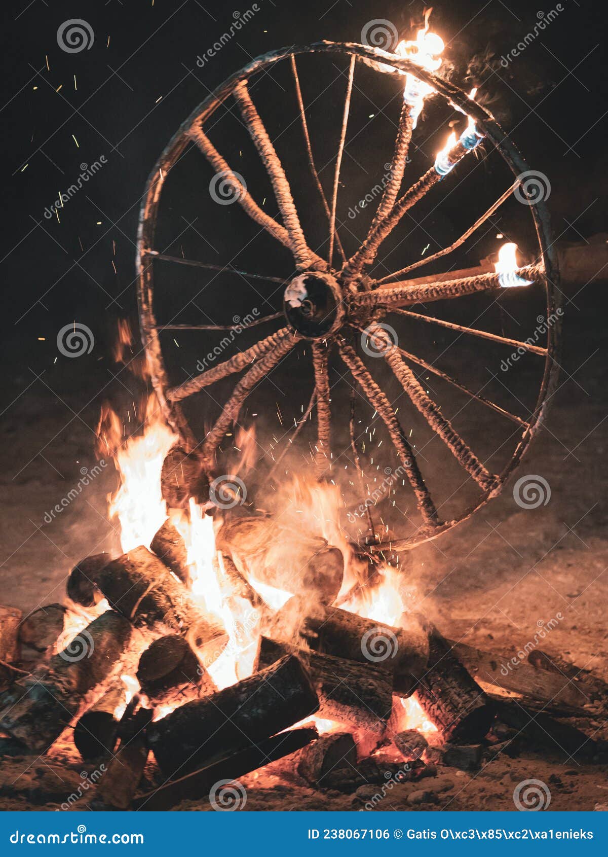 An Old Wheelchair Burning in the Fire Stock Photo - Image of graphic ...