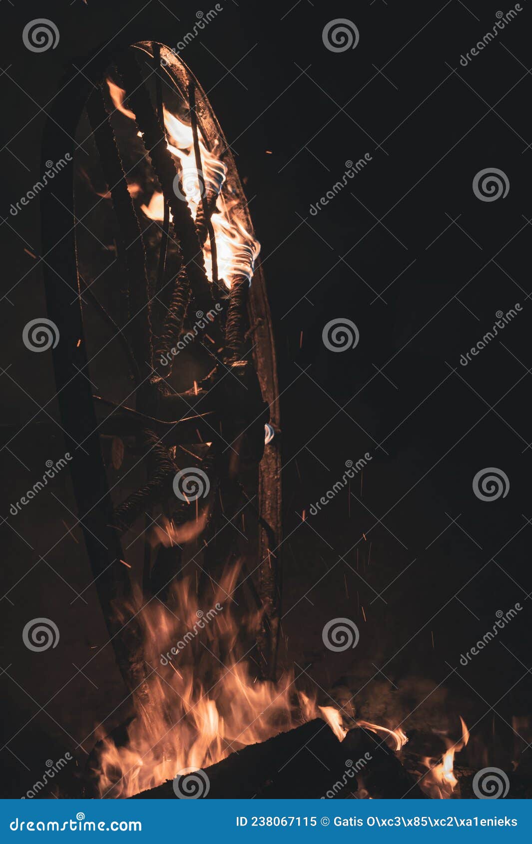An Old Wheelchair Burning in the Fire Stock Image - Image of flame ...