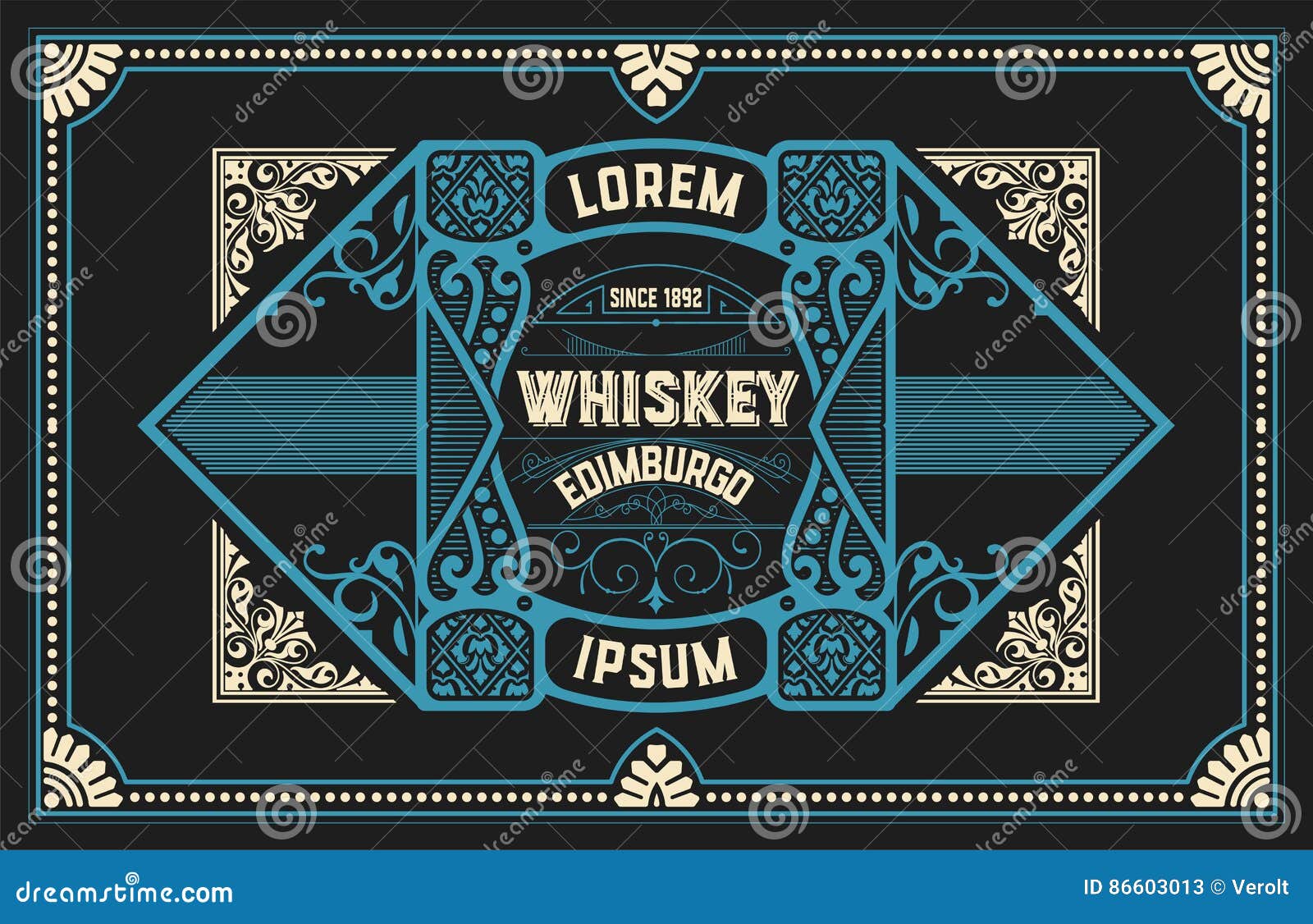 Old Whiskey card stock vector. Illustration of design - 86603013