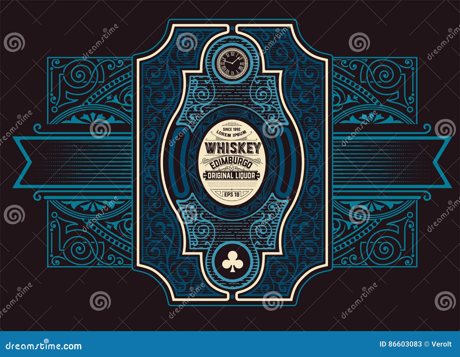 Old Whiskey label stock vector. Illustration of label - 86603083