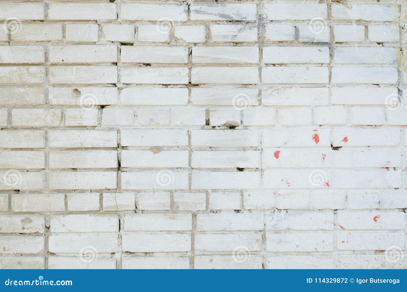 Old White Brickwork with Different Defects Stock Photo - Image of brick ...