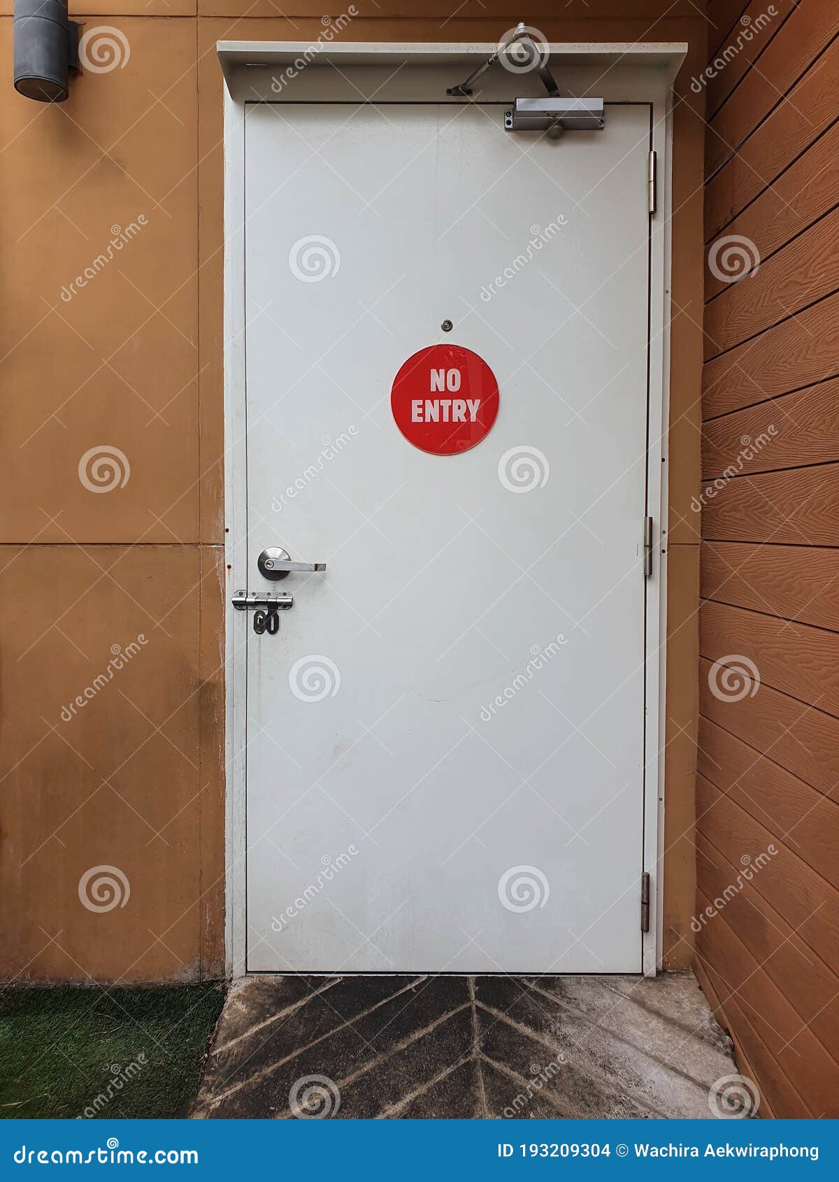 Old White Door With No Entry Sign Royalty-Free Stock Image ...