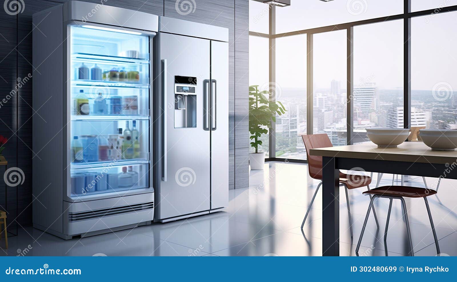 Old White Fridge in the Kitchen Room Stock Image - Image of lifestyle ...