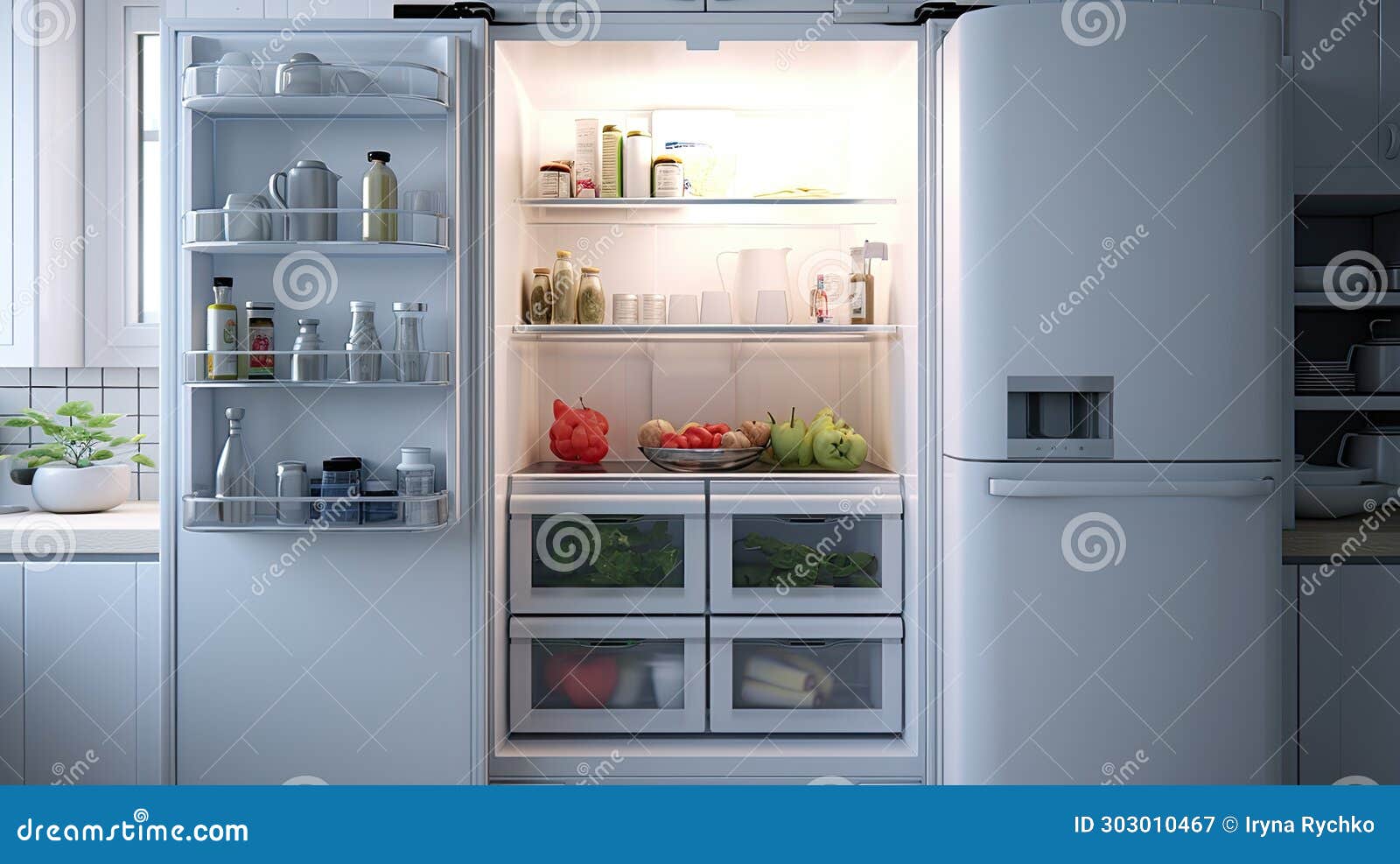 Old White Fridge in the Kitchen Room Stock Image - Image of kitchen ...