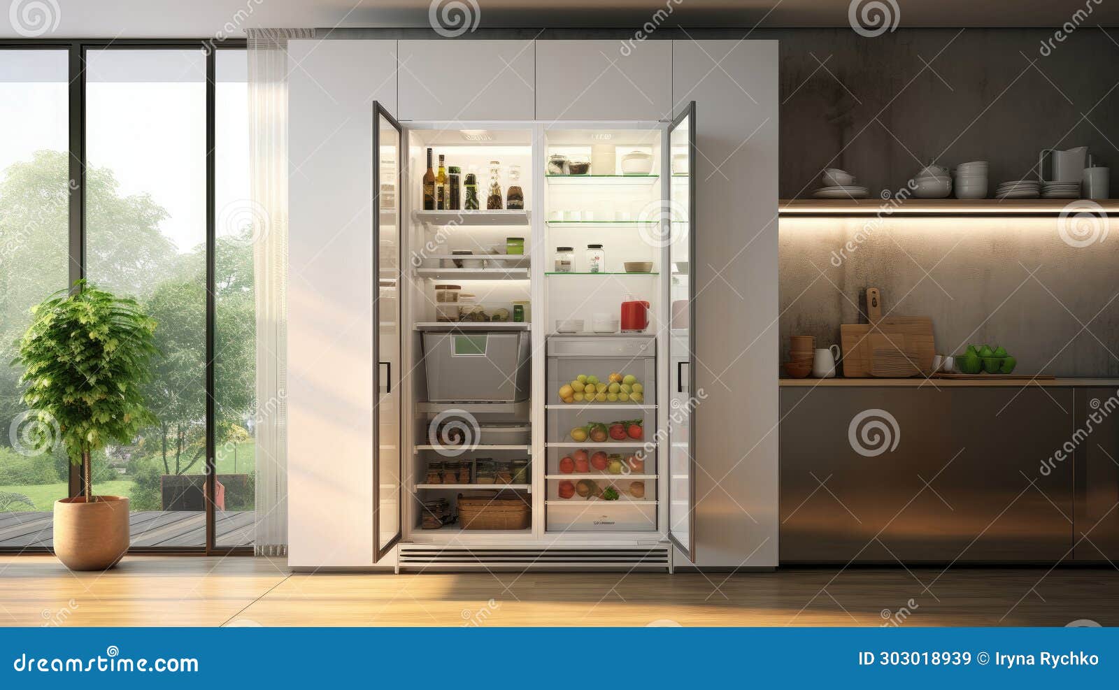 Old White Fridge in the Kitchen Room Stock Image - Image of room, floor ...