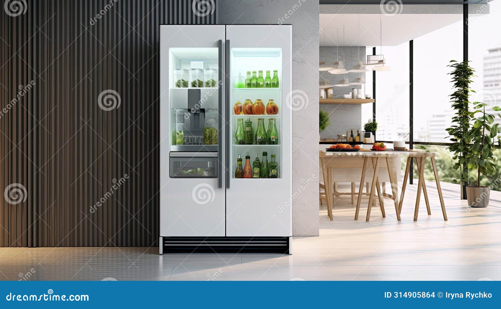 Old White Fridge in the Kitchen Room Stock Photo - Image of kitchenware ...