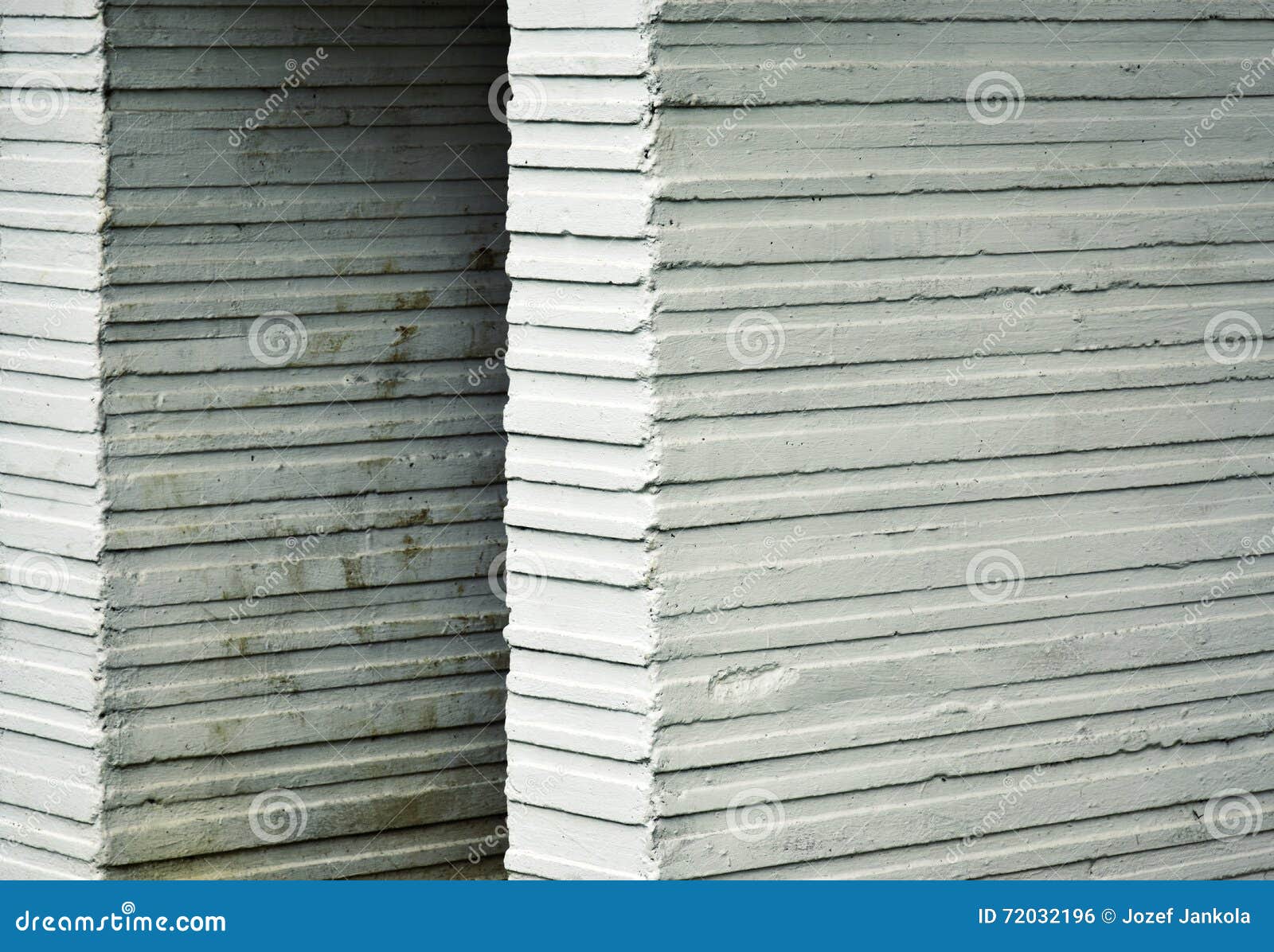 Old White Grooved Concrete Blocks Stock Photo - Image of architecture ...