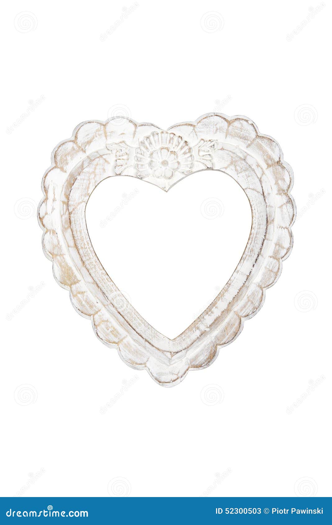 Old White Heart Picture Frame Stock Image - Image of luxury, shape ...