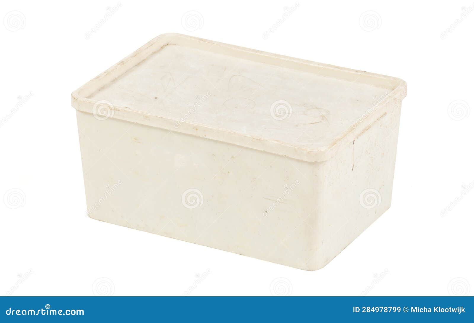Old White Icecream Box, Isolated on White Stock Image - Image of side ...