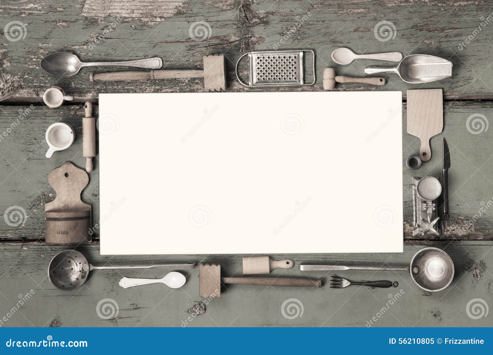 Old White Kitchen Message Sign With Cooking Utensils For A Frame ...