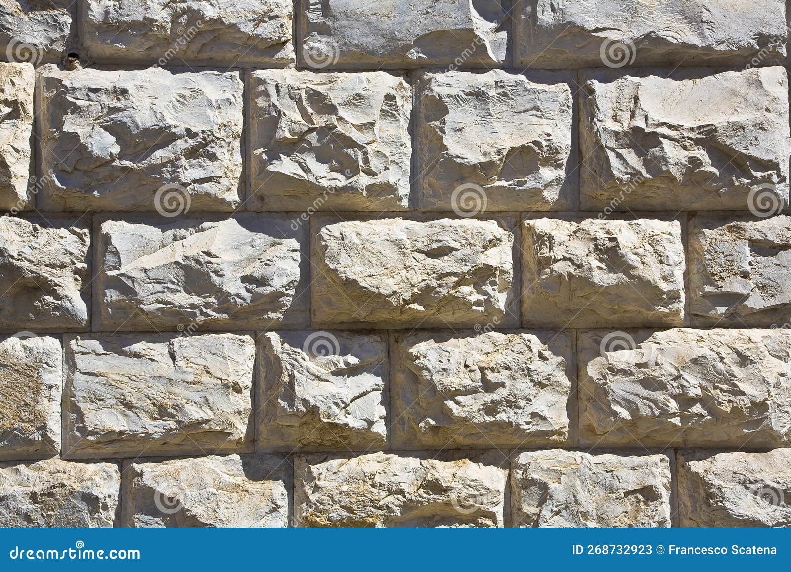 Old White Marble Stone Wall Made with Different Blocks of Rectangular ...