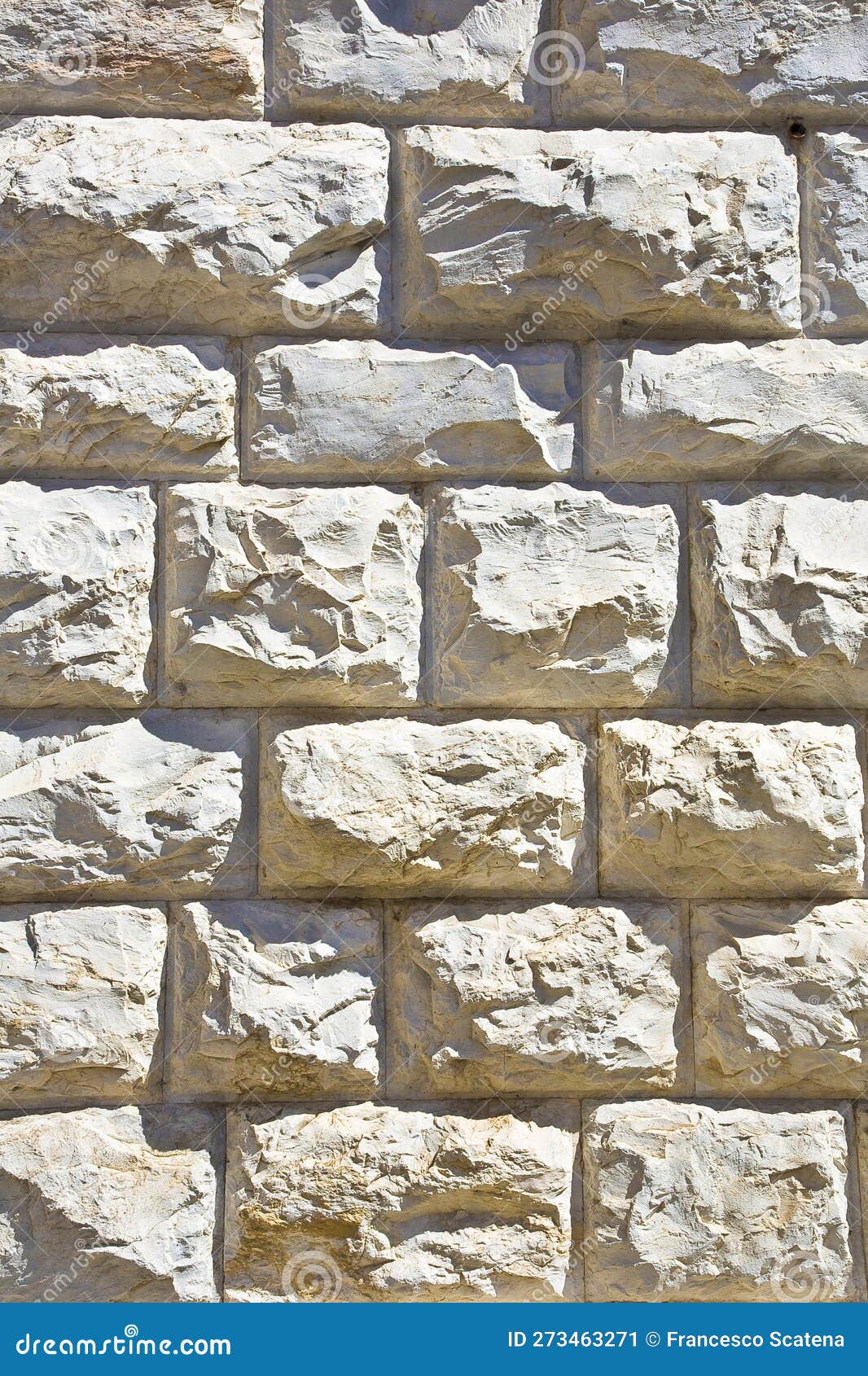 Old White Marble Stone Wall Made with Different Blocks of Rectangular ...