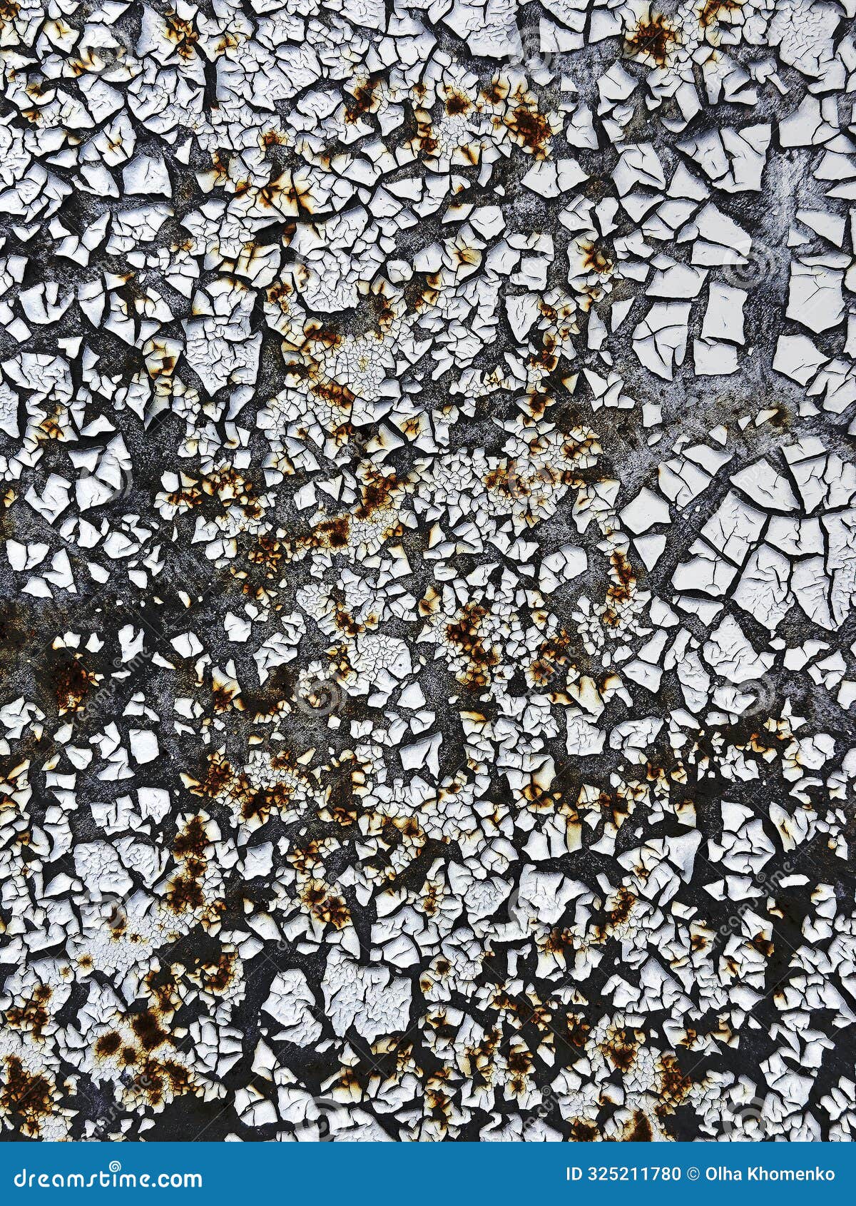 Old White Paint Chipping and Cracking Showing Rust Underneath Stock ...