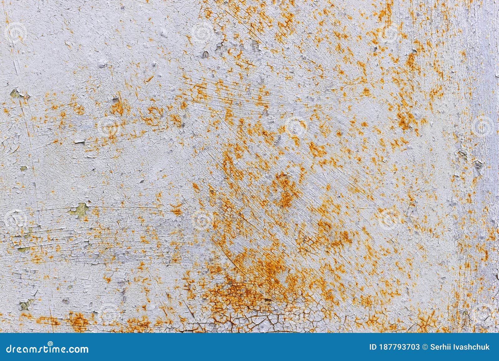 Old White Paint is Peeled and Crumbled from a Rusty Metal Plate. Rusty ...