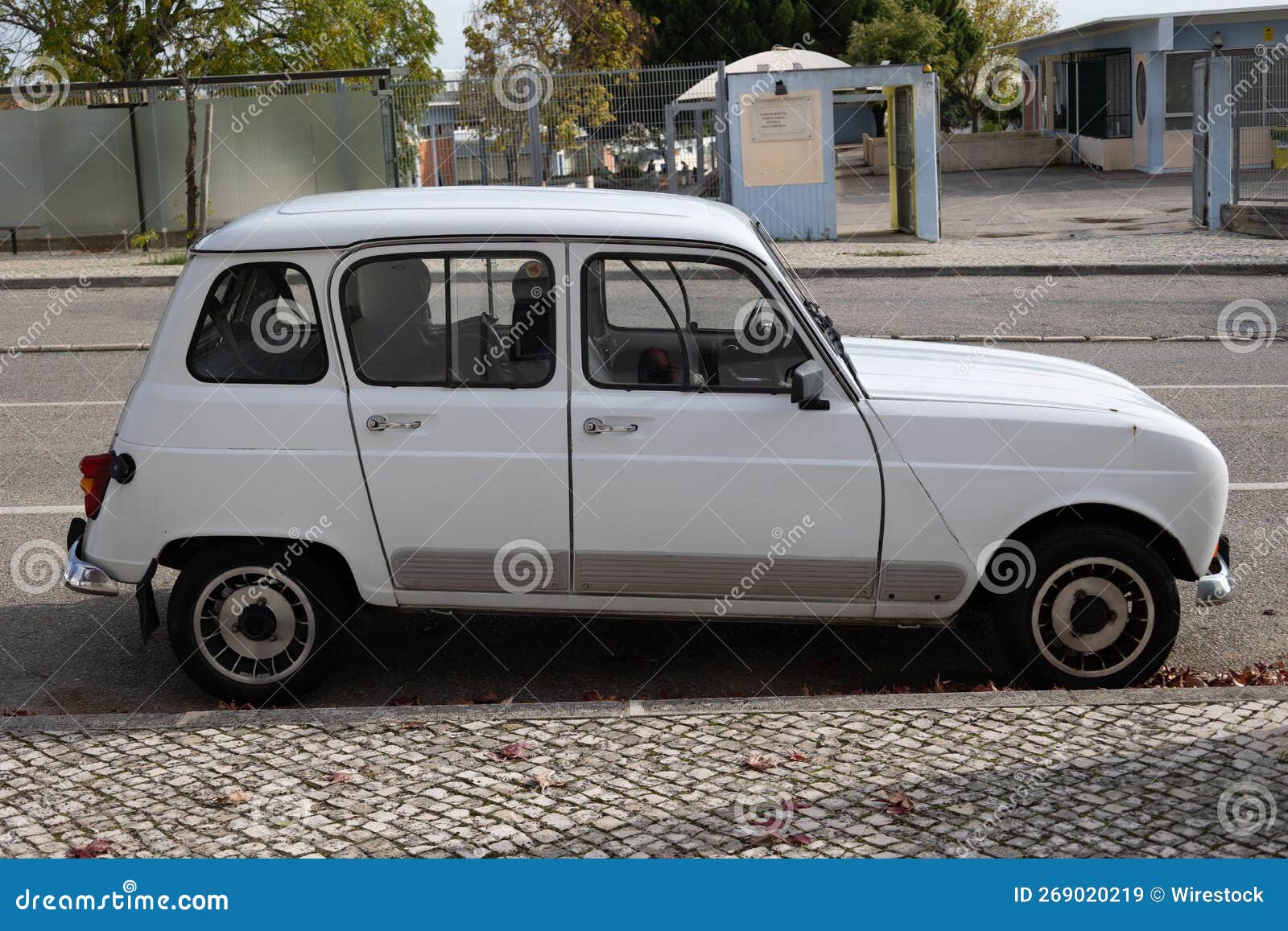 Old white Renault 4.. editorial stock image. Image of road - 269020219