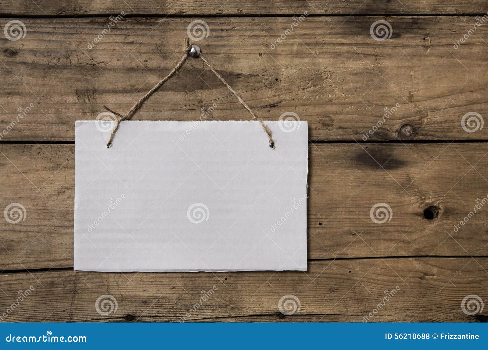Old White Sign Hanging on a Wooden Wall. Stock Photo - Image of list ...