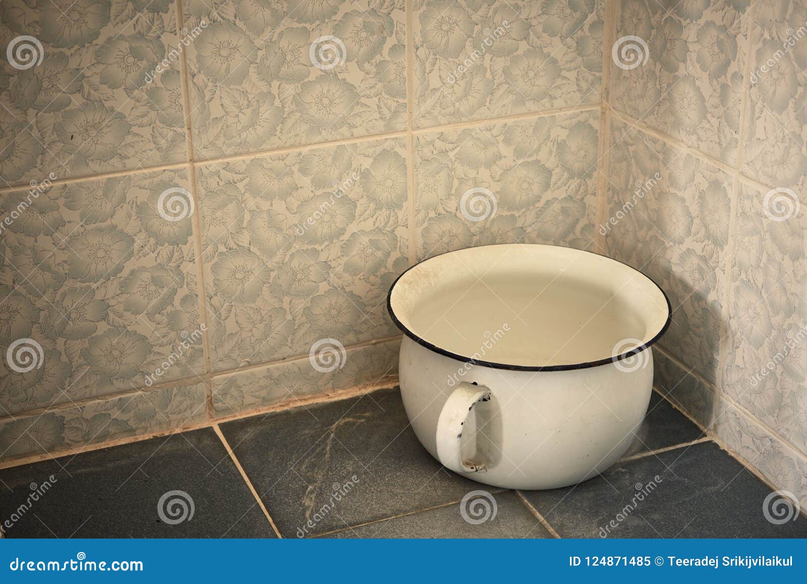An Old Urine Pot in the Bathroom Stock Image - Image of steel, care ...