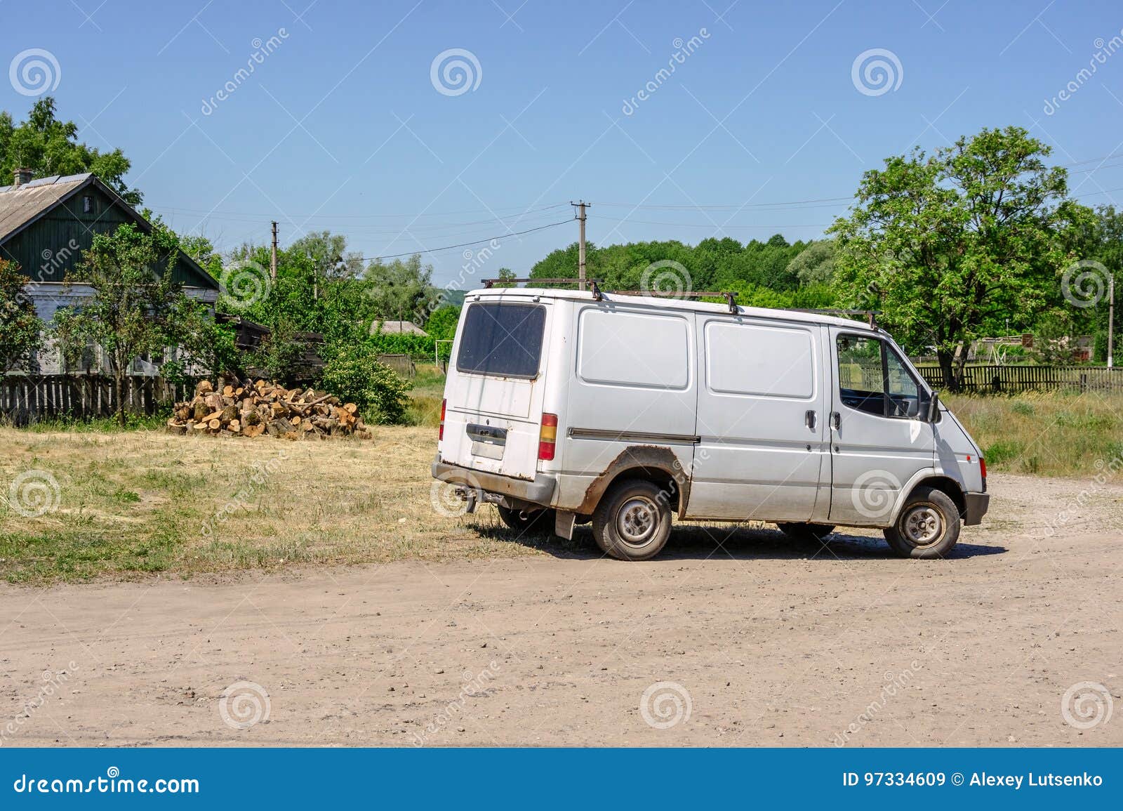 Old white van stock image. Image of retro, transport - 97334609