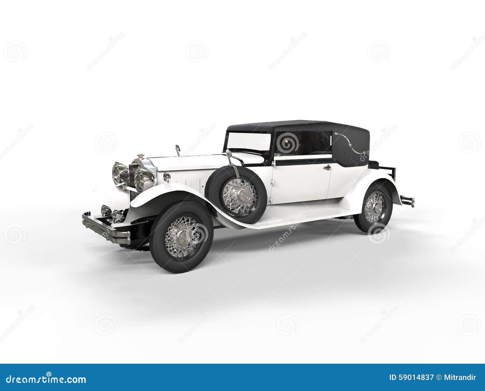 Old White Vintage Car - Side View Stock Image - Image of speed ...