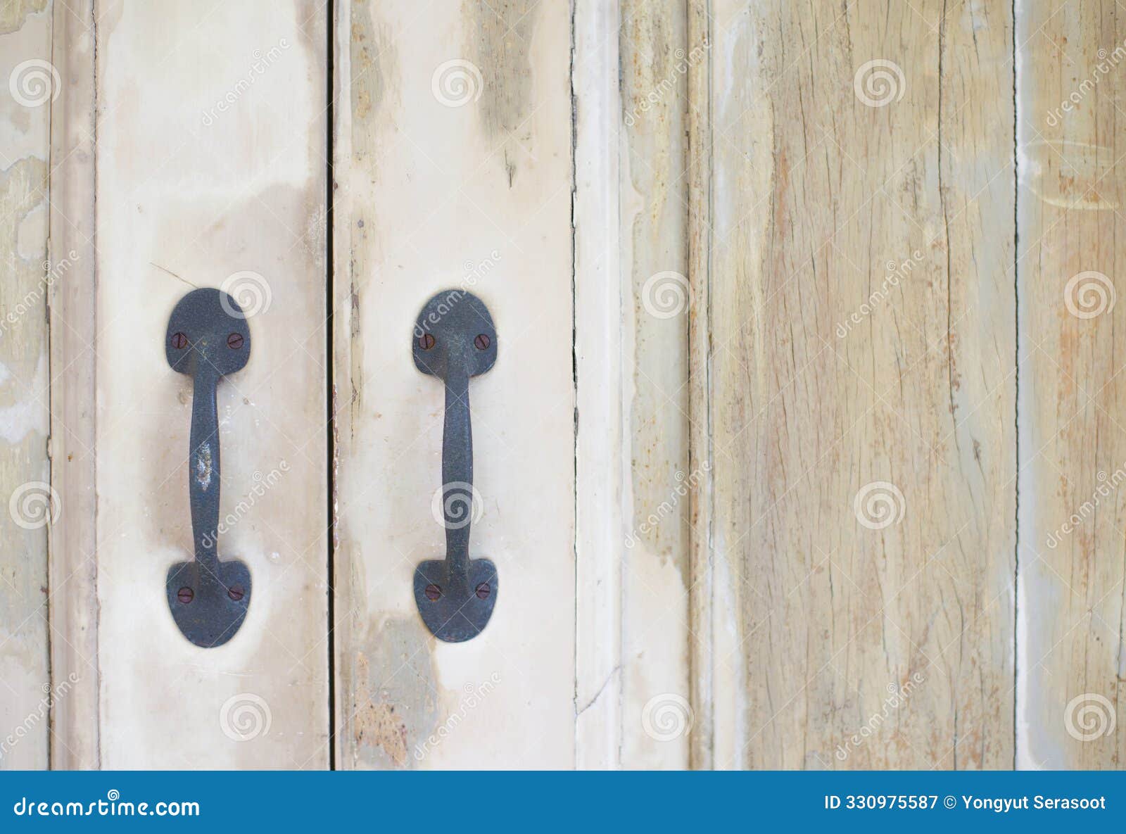 The Old White Wooden Door Was Worn Out Stock Image - Image of culture ...