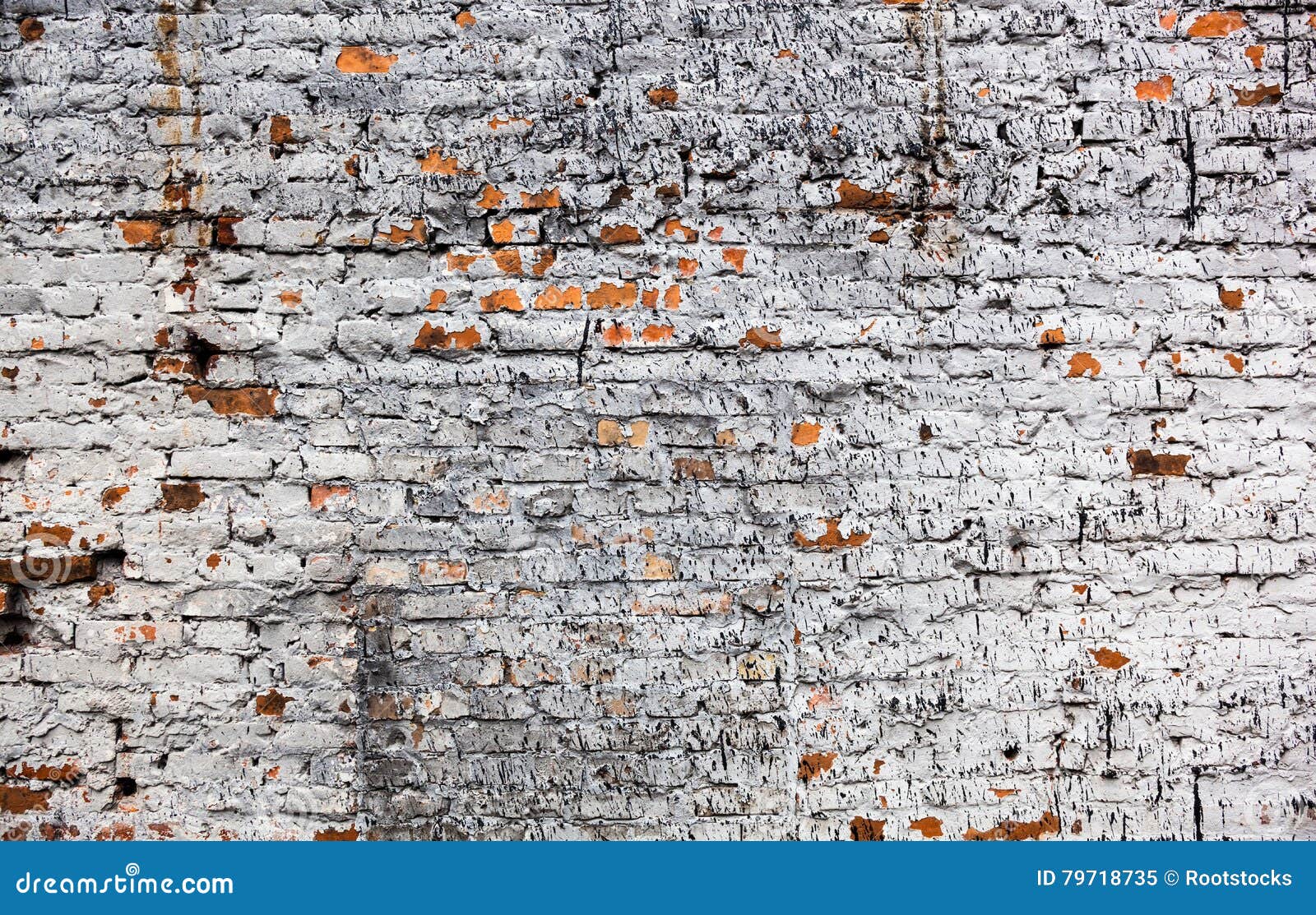 The Old Whitewashed Brick Wall Stock Image - Image of damaged, masonry ...