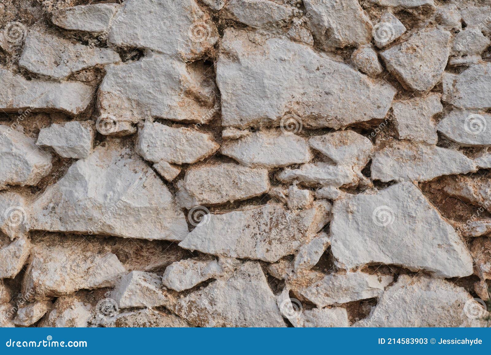 Old whitewashed stone wall stock image. Image of exterior - 214583903