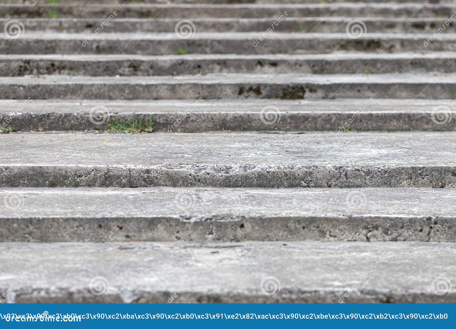 Old, Wide and Weathered Gray Concrete Stairs Structure. Stairway ...