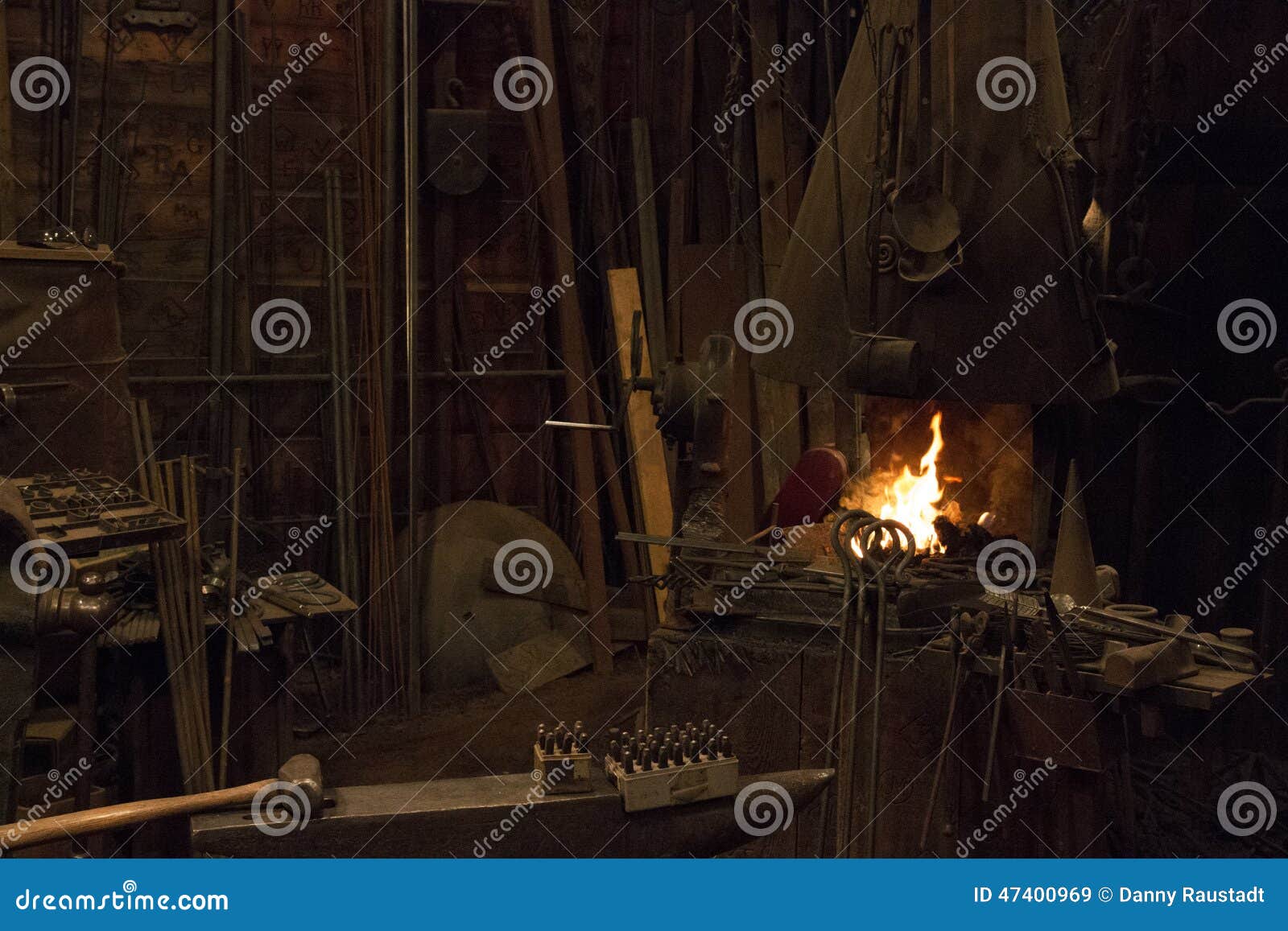 Old Wild West Blacksmith Shop Stock Image - Image of frontier, anvil ...