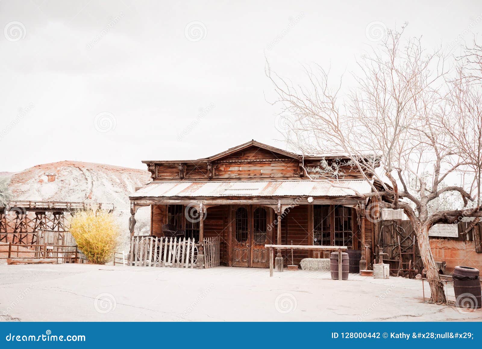 Old Wild West Building in High Key Filter Stock Photo - Image of aged ...