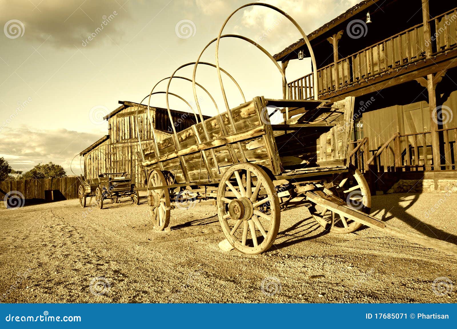 Old Wild West Cowboy Wagon Cart Stock Image - Image of town, wheel ...