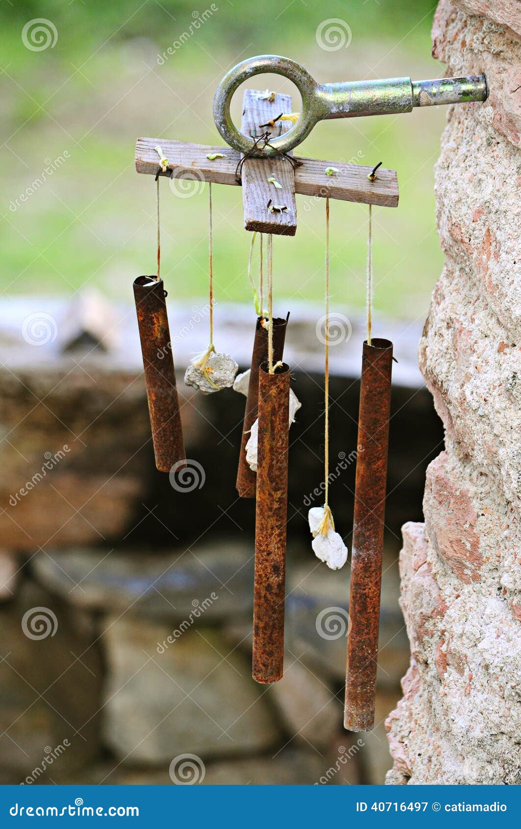 Old wind chime stock image. Image of wood, tubes, wind - 40716497