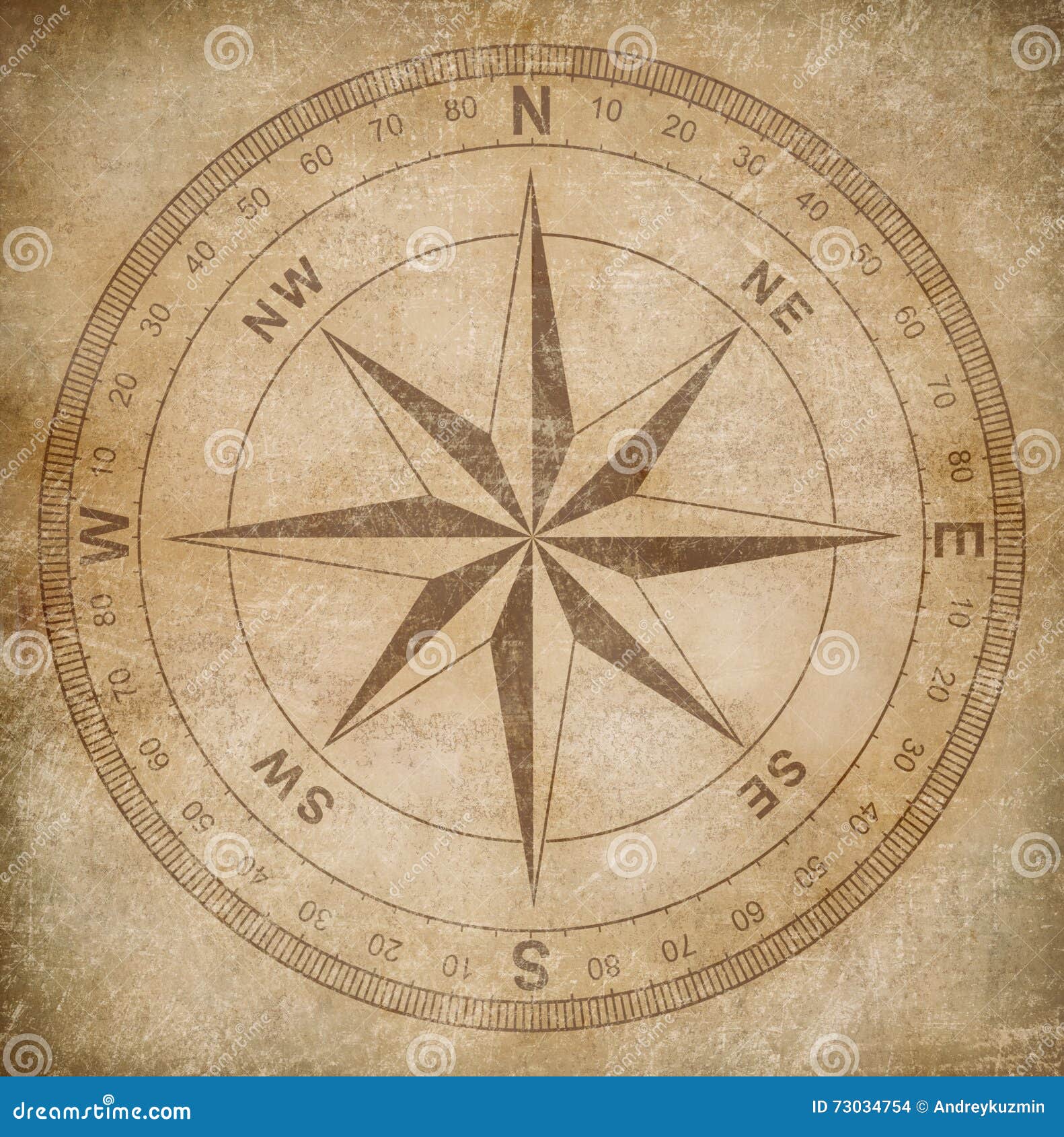 Old Compass Rose Drawing