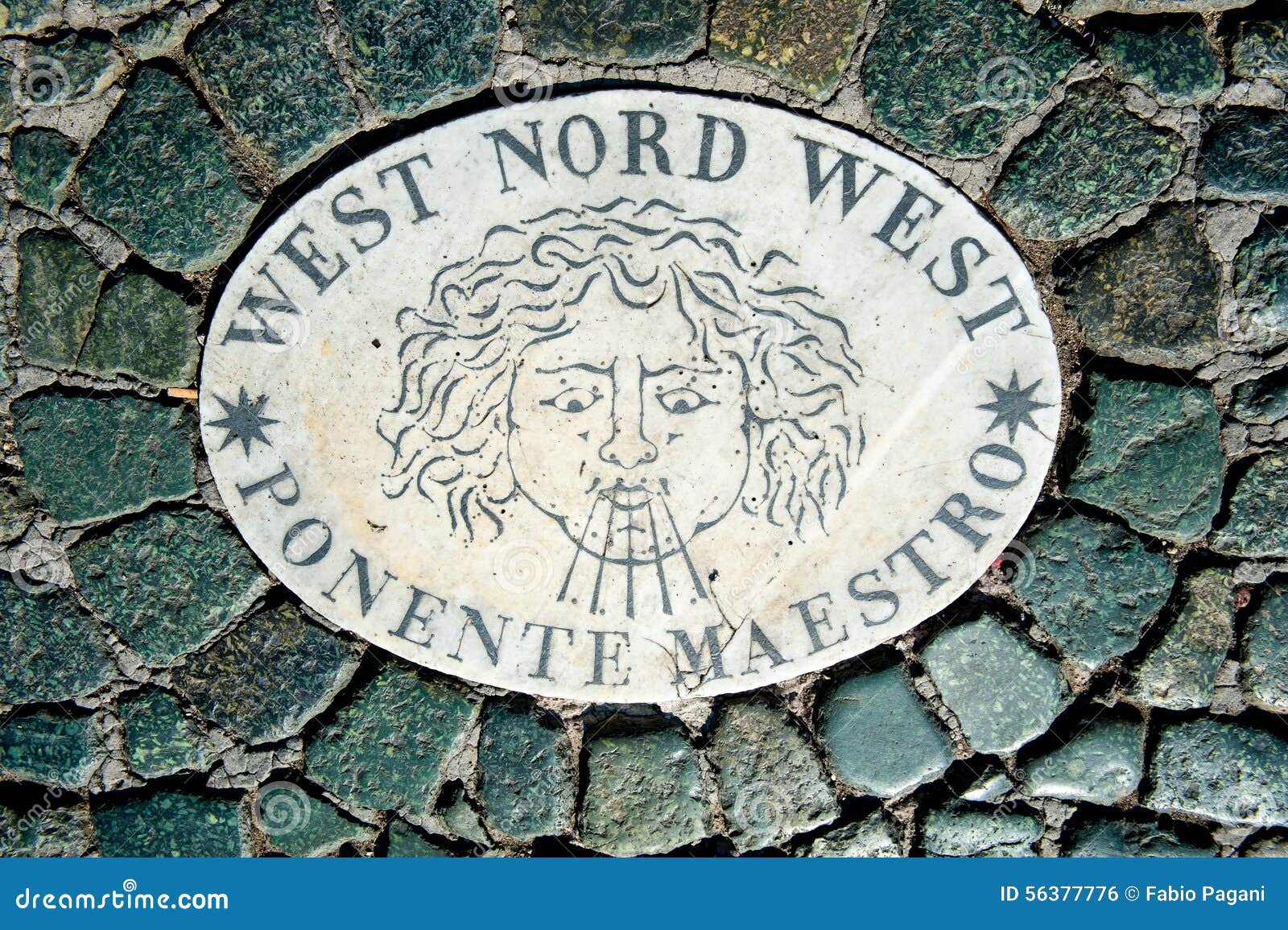 Old wind marker stock photo. Image of travertine, west - 56377776