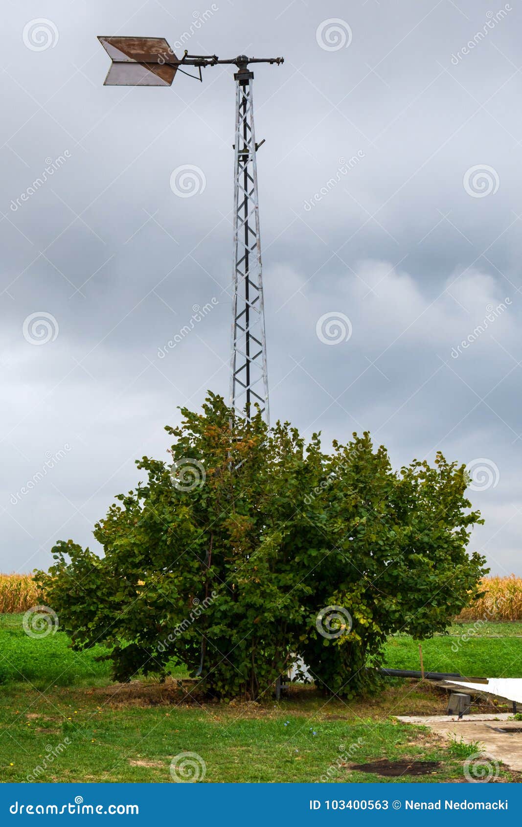 Old Wind Speed Meter in the Field Stock Image - Image of direction ...