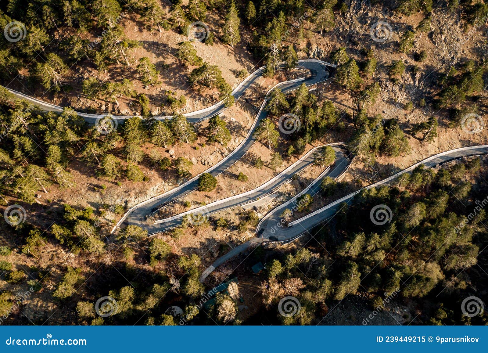 Old Winding Road in the Mountains at Sunset. Stock Image - Image of ...