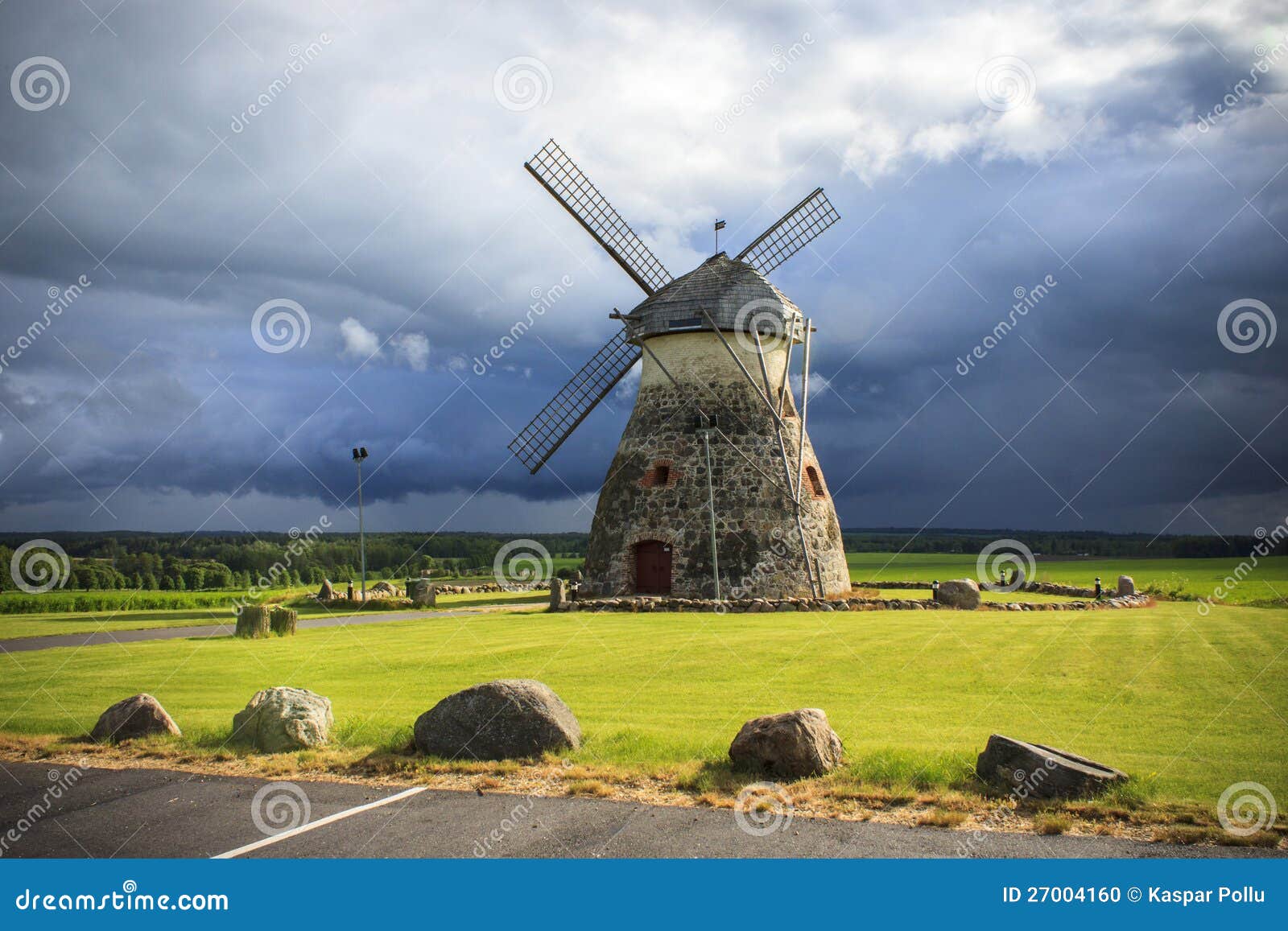 Old windmill stock photo. Image of green, storm, landscape - 27004160