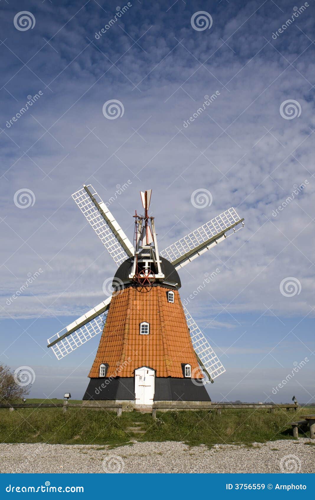 Old Windmill stock image. Image of green, clouds, power - 3756559