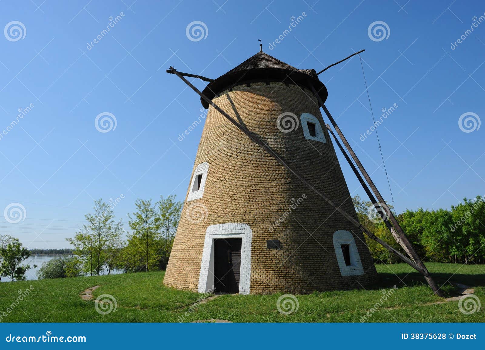 Old windmill - stock photo. Image of mill, color, construction - 38375628