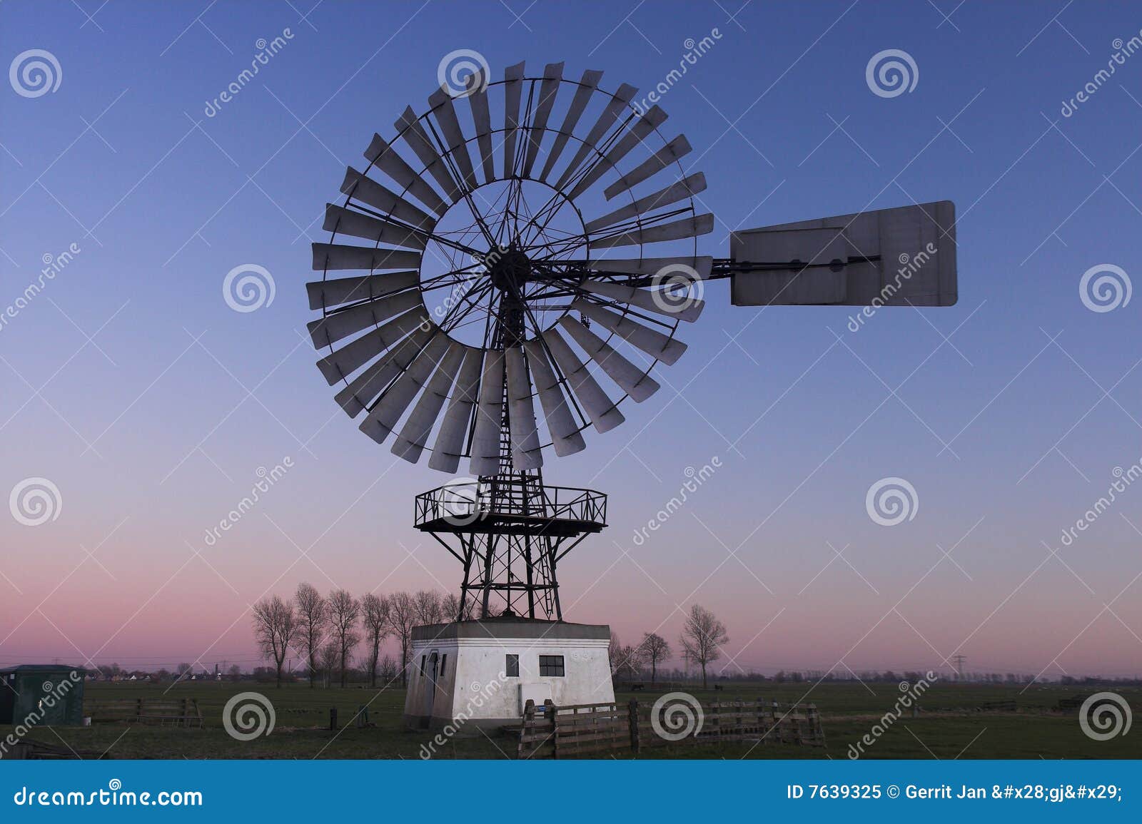 Old windmill stock image. Image of friesland, europe, dutch - 7639325