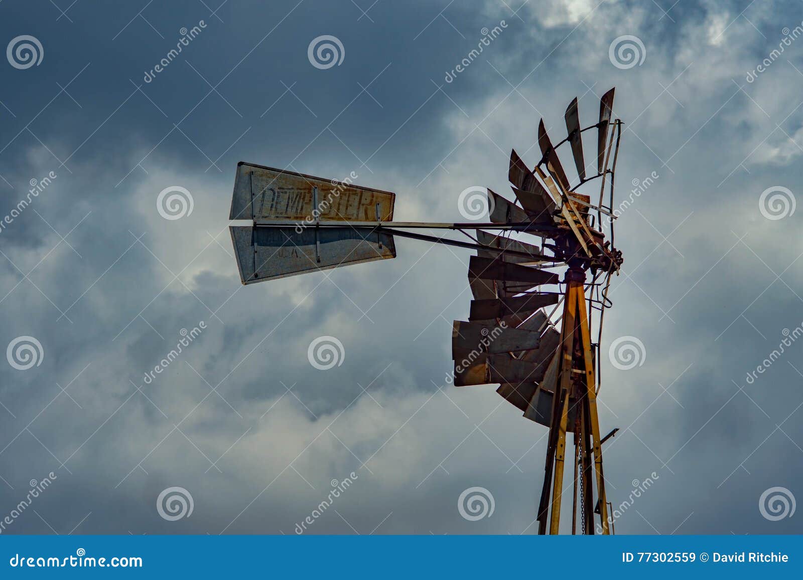 Old windmill stock image. Image of ranch, rustic, rusty - 77302559