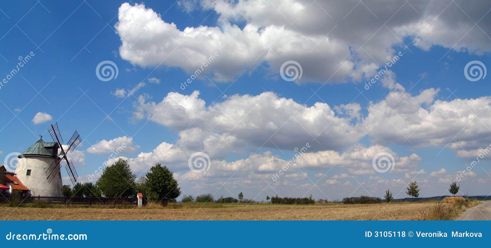 Old Windmill in Countryside Stock Photo - Image of wide, outdoors: 3105118