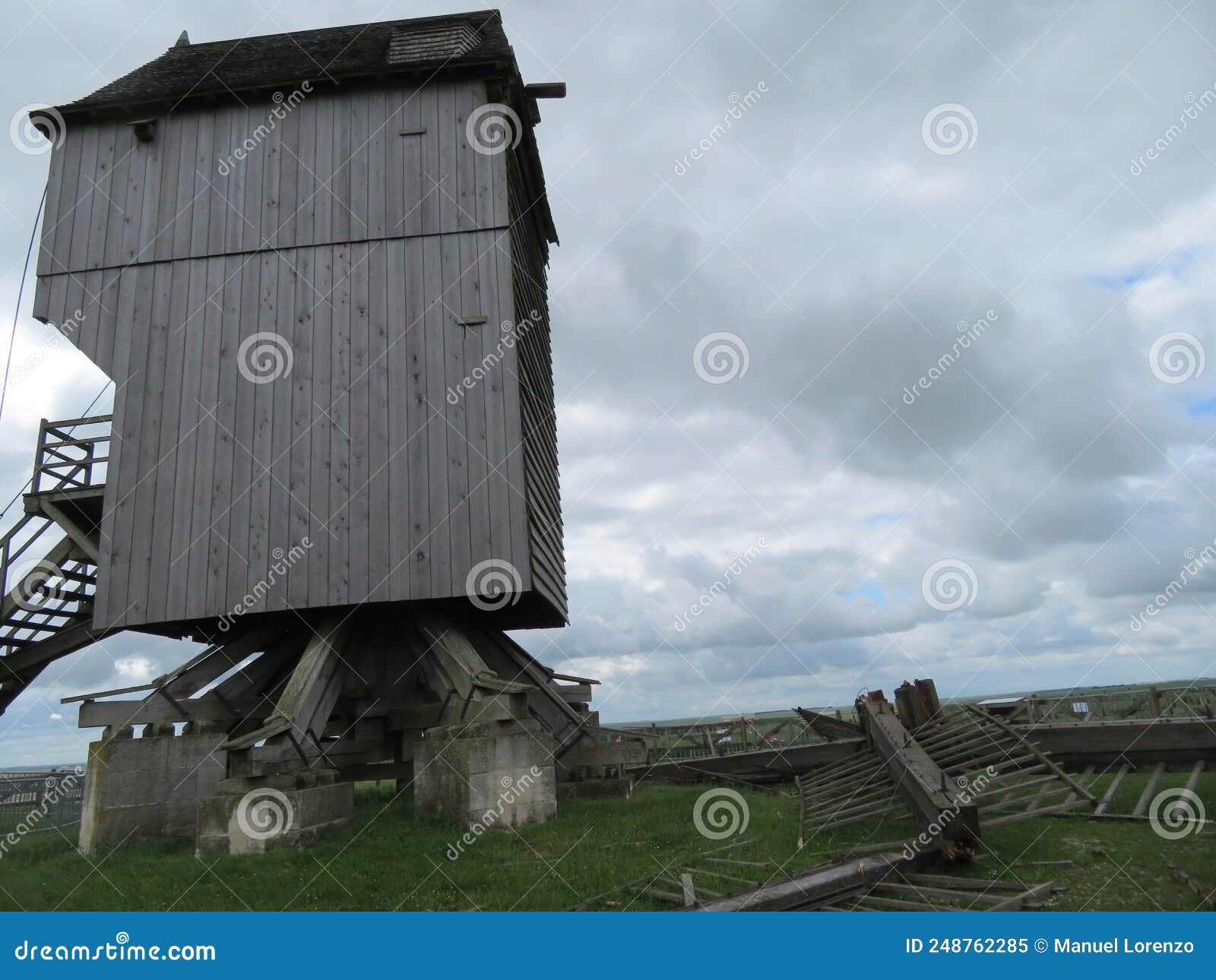 Old Windmill Destroyed by the Passage of Time Hurts Relic Stock Image ...