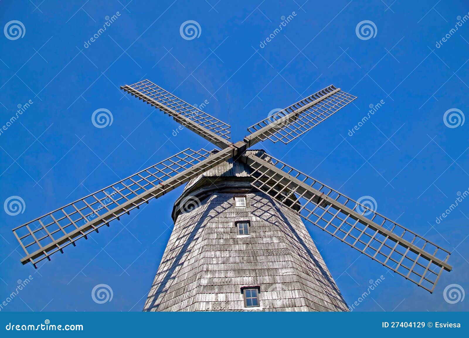 An Old Windmill Flour Production Stock Image - Image of wing, energy ...